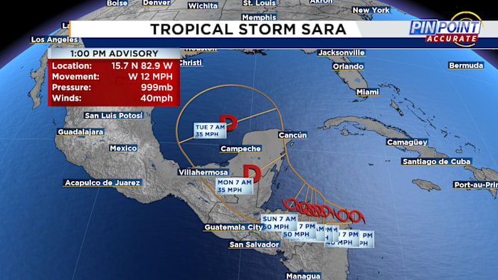 Tropical Storm Sara forms in the Caribbean. Here’s where things stand
