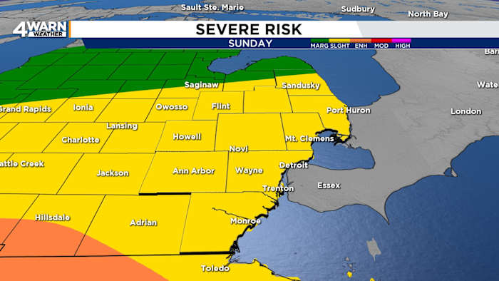 Rainy, mild weekend to end with chance of powerful storms in Metro Detroit