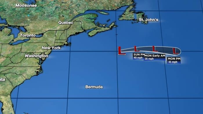Kyle Becomes Extratropical Over The North Atlantic