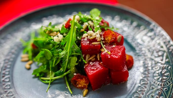 Recipe: Compressed watermelon salad