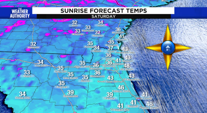 Get ready to be jolted by the cold Saturday morning