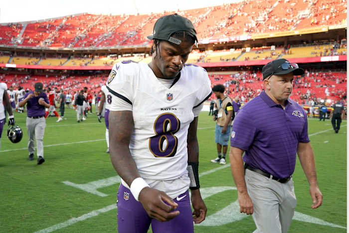 Ravens officially rule out Lamar Jackson, five other players, Texans ...