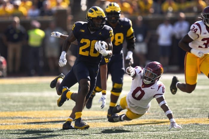 Michigan football running back Kalel Mullings selected by Titans in ...
