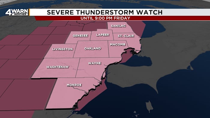 Here are the active weather alerts for Southeast Michigan (Friday, June 27)