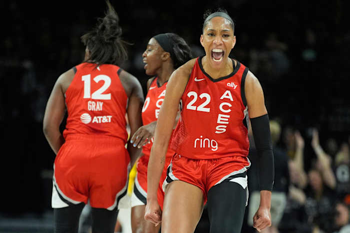 A'ja Wilson scores 24 as Aces beat cold-shooting Caitlin Clark and ...