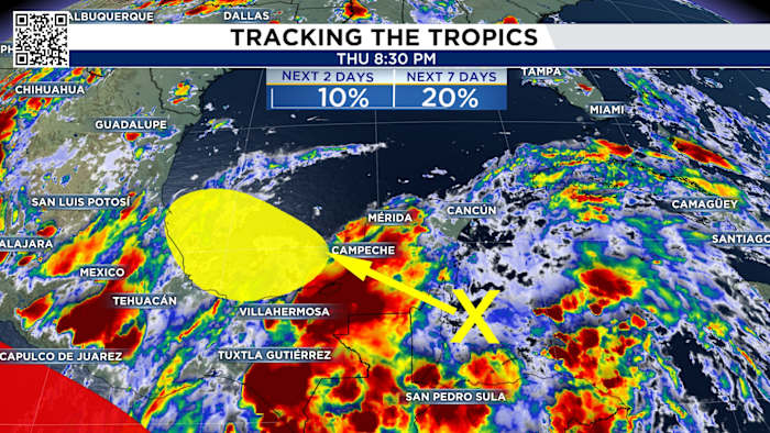 Watching an area of tropical development near the Gulf
