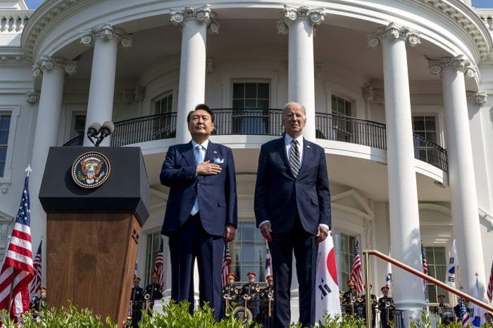 Biden Yoon Warn N Korea On Nukes Unveil Deterrence Plan