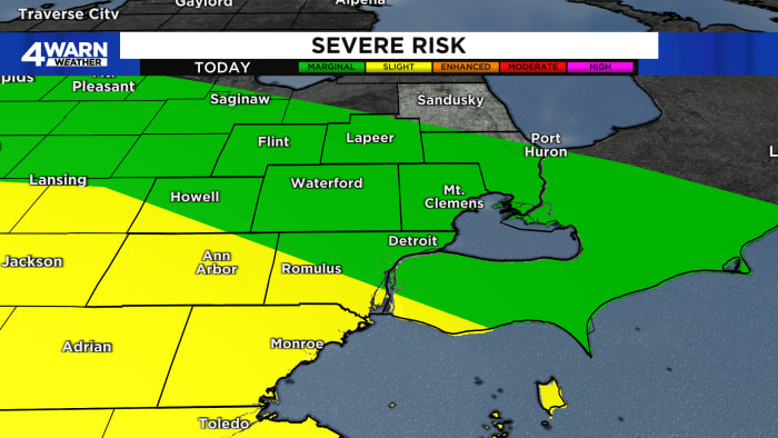 Severe storms with tornado threat moving into Metro Detroit