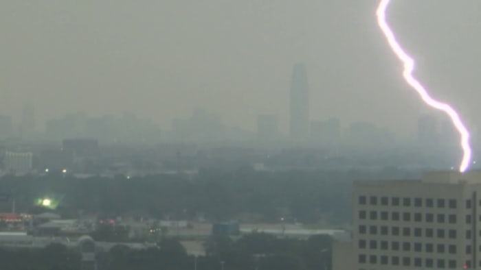 CAUGHT ON CAMERA: Lightning strike causes power flash along US 59 in SW ...