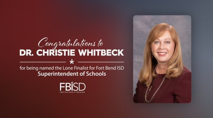 Fort Bend ISD Board selects Dr. Christie Whitbeck as lone finalist to ...
