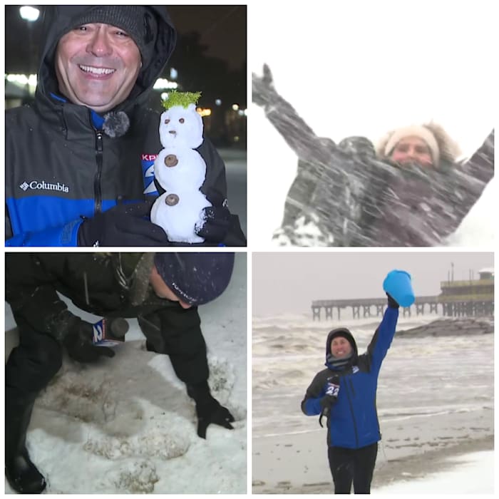 KPRC 2 crew enjoys snow day in Houston! ️☃️