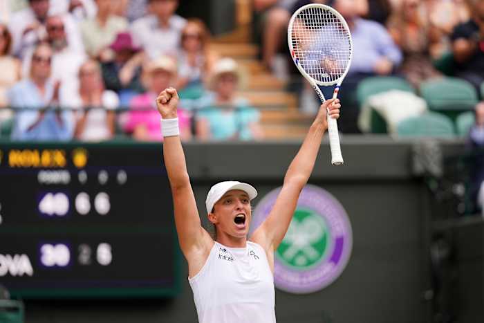 Iga Swiatek's first Wimbledon semifinal comes against Belinda Bencic ...