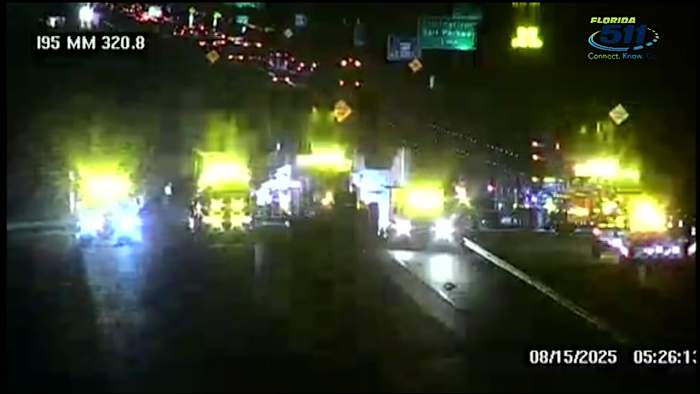 All lanes of I-95 South at International Golf Parkway reopen after semi ...