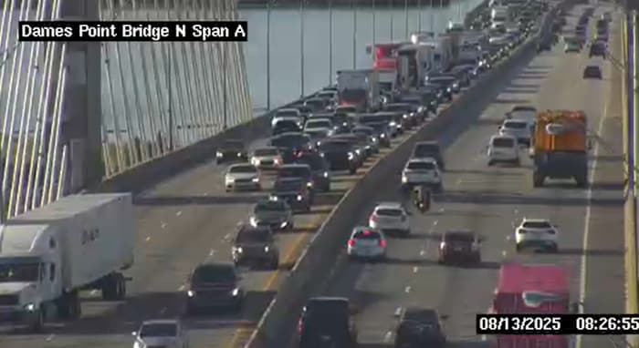 Lanes reopen after semi-truck causes backups on the Dames Point Bridge