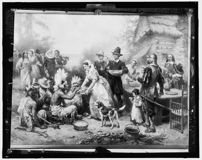 What did they eat at the very first Thanksgiving in 1621?