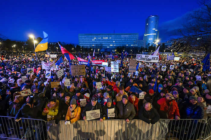 Thousands rally across Slovakia to protest prime minister's pro-Russia ...