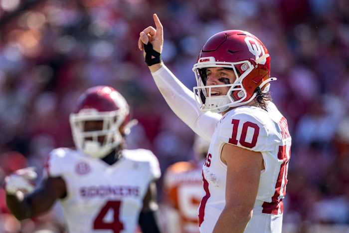Oklahoma QB John Mateer throws 3 interceptions vs. Texas in return 3 ...