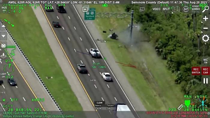 Aerial video shows high-speed chase involving stolen BMW before fiery I ...