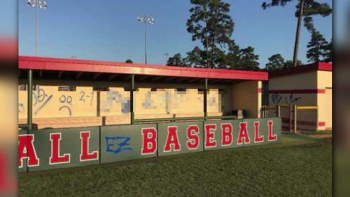 Vandals target Tomball HS baseball field, statue