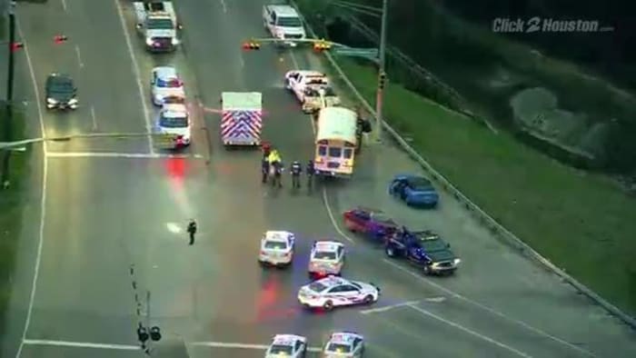 Klein ISD school bus collides with vehicle on Kuykendahl Road