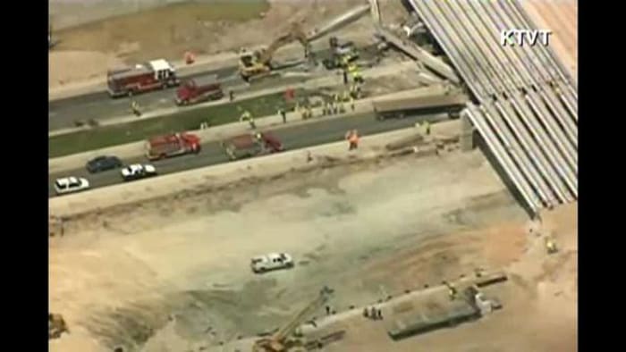 Watch: Aerial video of I-35 bridge collapse near Salado