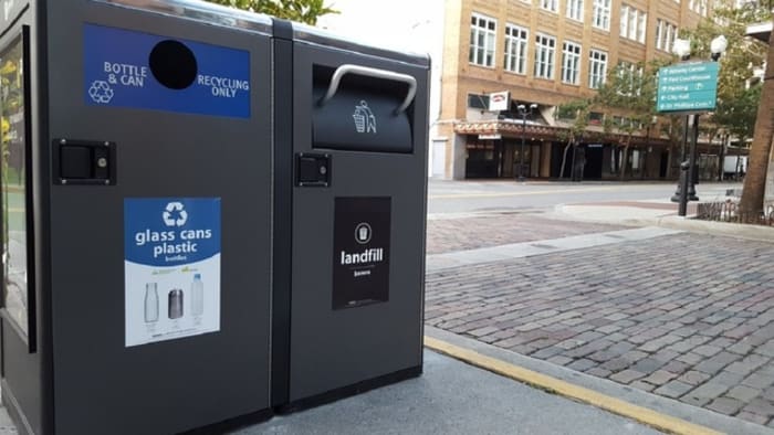 High-tech 'BigBelly' recycling bins installed in downtown Orlando