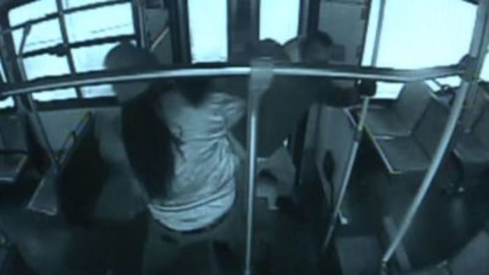 Brutal bus brawl caught on video