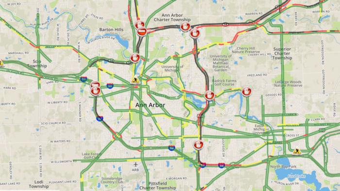 Ann Arbor traffic conditions: Check map, closures, incidents