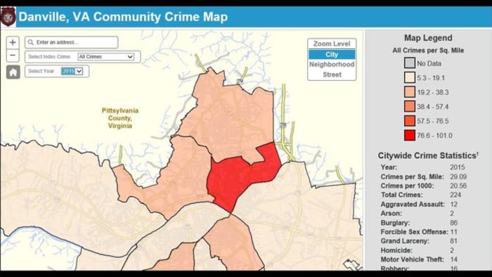 Danville launches new and improved city crime map