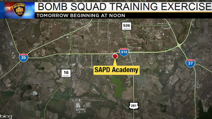 SAPD bomb squad to conduct training exercises Thursday