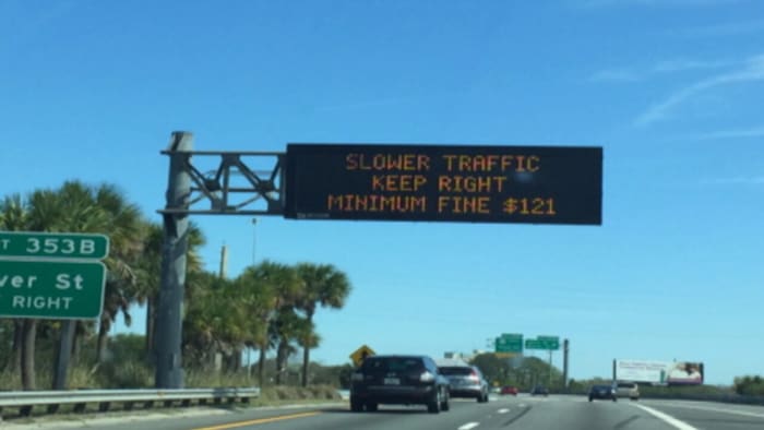 slower traffic keep right