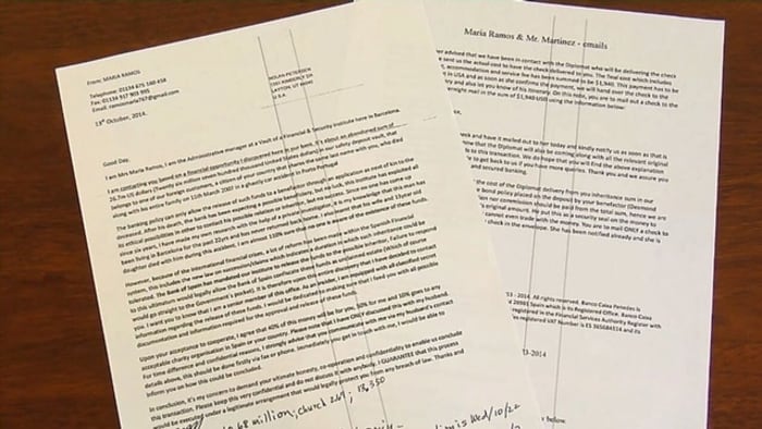 Inheritance letter scam