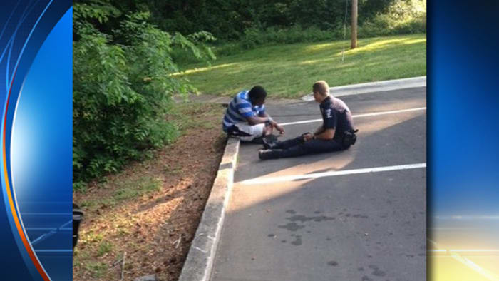 Photo of cop calming student goes viral
