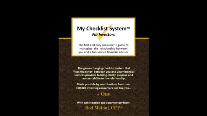 Rod Meloni's new book: 'My Checklist System for Investors'