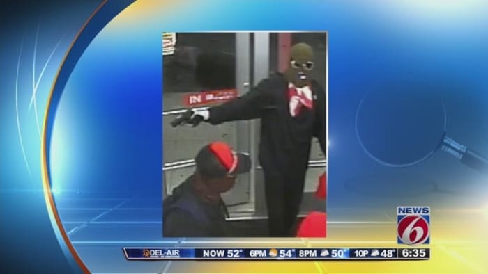Man wearing bizarre disguise wanted in robbery