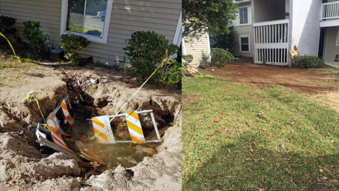 Sonoma Condo residents happy 5-foot hole finally filled, patched