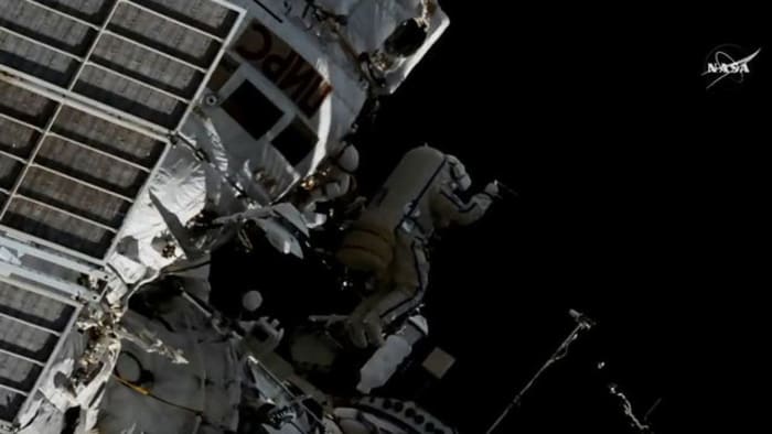 Spacewalking cosmonauts install animal-tracking experiment outside ISS