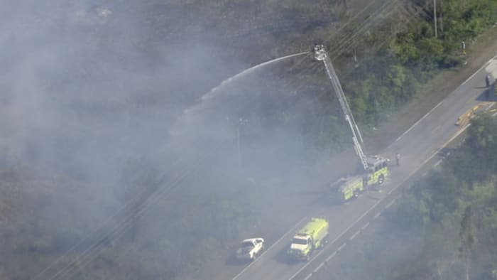 New wildfire shuts down southbound traffic on Card Sound Road