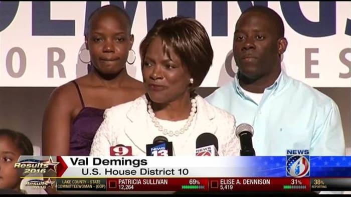 Val Demings wins Democratic primary for US House District 10 Val Demings wins Democratic primary for US House District 10
