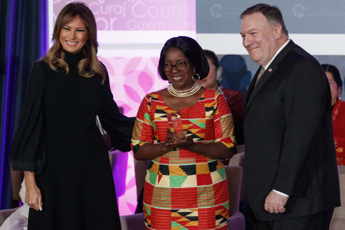 First lady helps honor women from 12 countries for courage