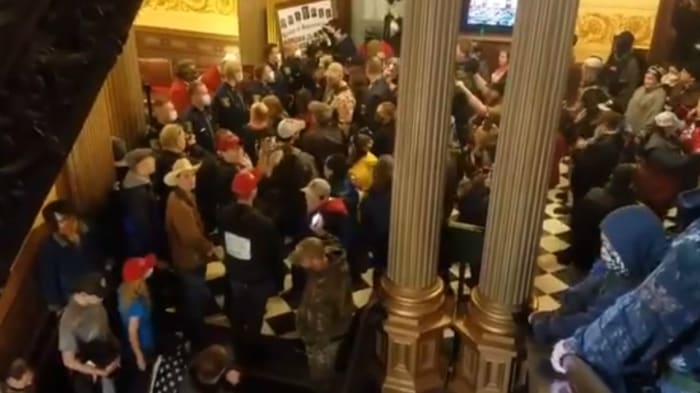 ‘This is the people’s House’: Protesters flock to Michigan Capitol ...