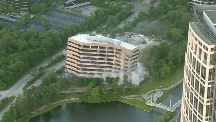 Boom goes the dynamite! Officials implode building in Woodlands