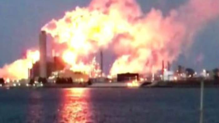 Watch: Gas released at Imperial Oil plant in Sarnia causes flames to ...