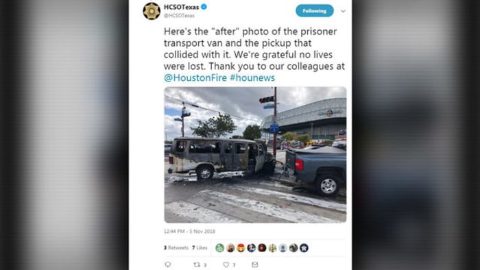 2 deputies, 6 inmates escaped prison inmate van before it caught fire