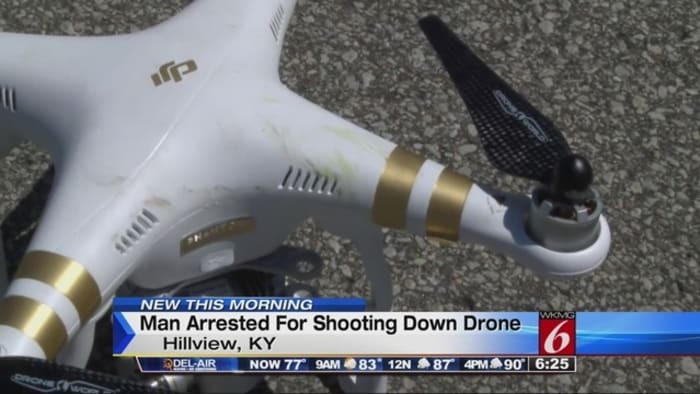 Man arrested after shooting down drone