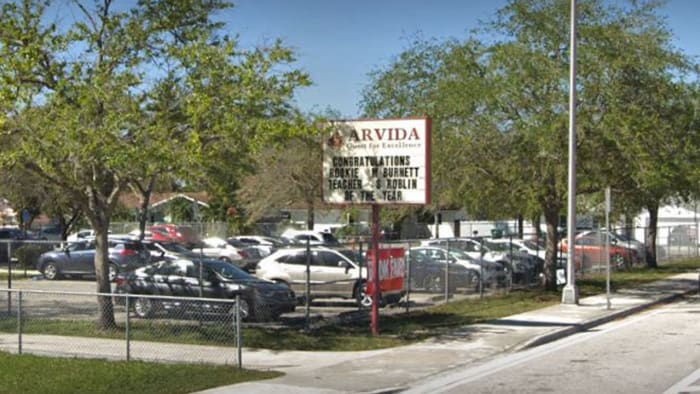 Girl trapped behind column at Arvida Middle School in Miami-Dade