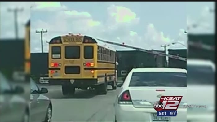 Judson ISD school bus gets too close to oncoming train