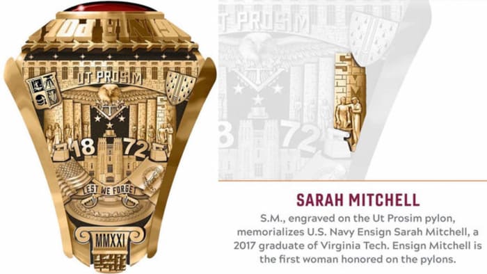 Virginia Tech class ring to honor fallen alumna who died during Navy ...