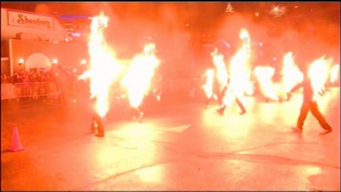 People set on fire in world record attempt