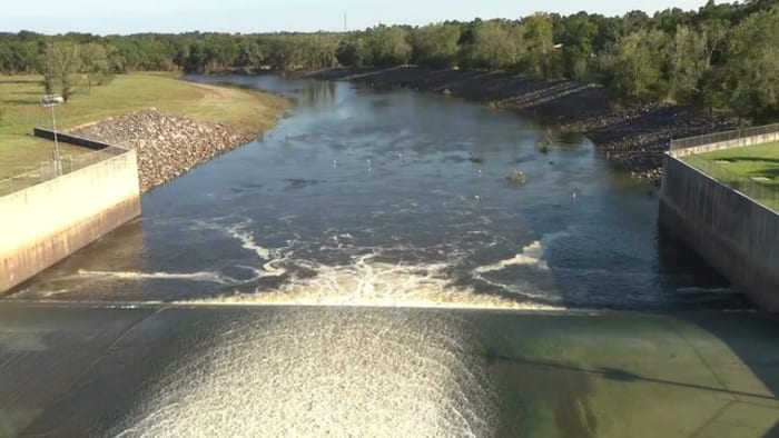 Lake Conroe dam performing controlled releases as rainfall causes water ...
